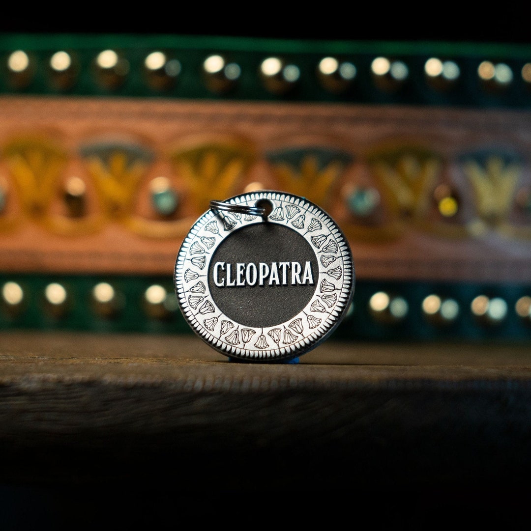 Ancient Egyptian Lily Dog Tag | Engraved | Copper | Personalized | Pet ...