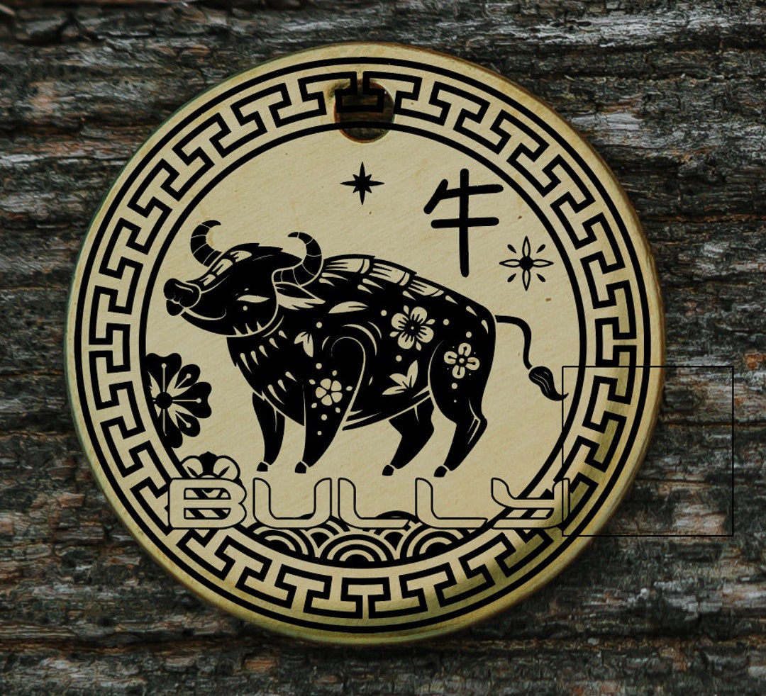 Chinese Zodiac Ox Tag | Engraved | Copper | Personalized | Pet Cat Id ...