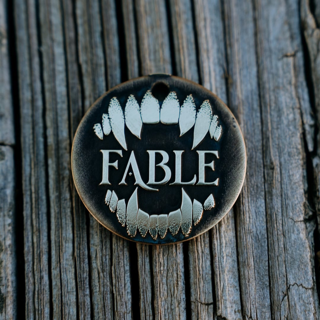 Vampire Fangs Tag | Engraved | Copper | Personalized | Pet Cat Id Tag ...