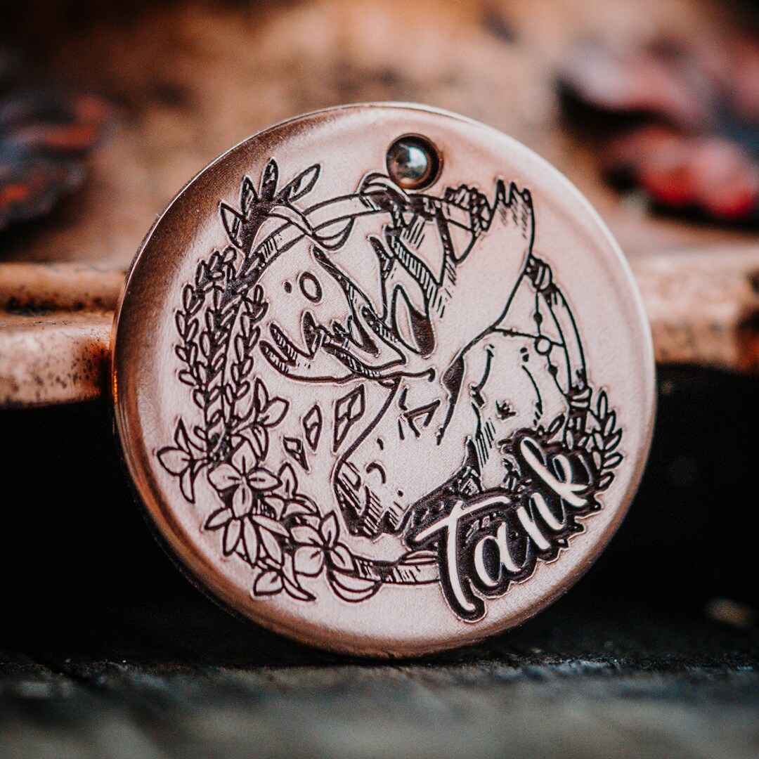 Moose Dog Tag | Engraved | Copper | Personalized | Pet Cat Id Tag ...
