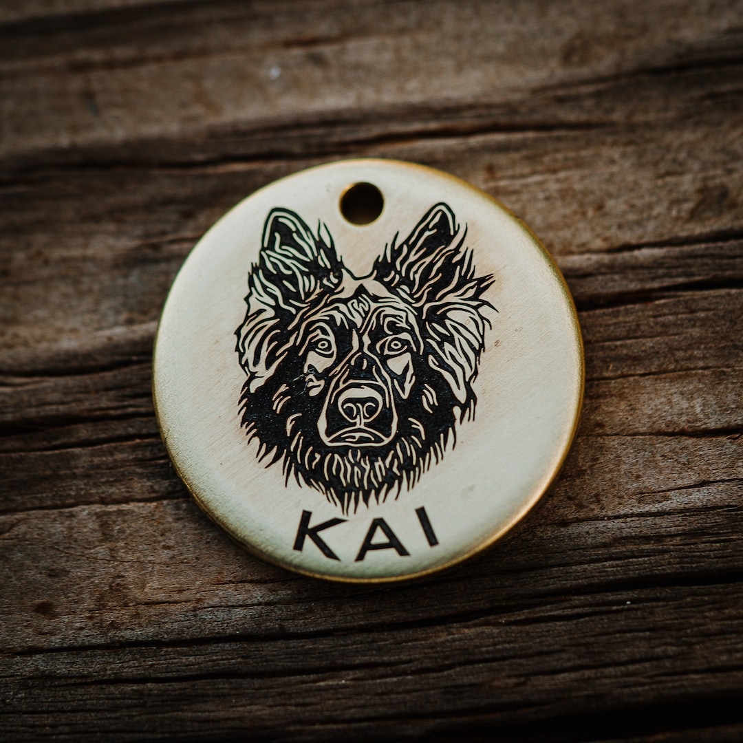 Custom Portrait by Artist Dog Tag | Your Design | Logo | Pet Cat ID ...