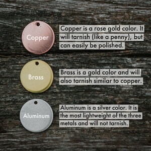 Moon Phases Dog Tag | Engraved | Copper | Personalized | Pet Cat Id Tag ...