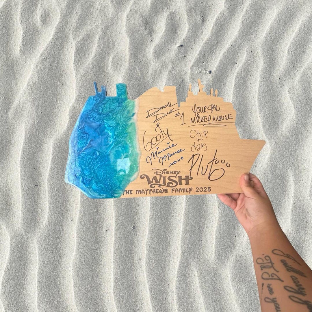 Disney Wish Cruise Signature Board | Custom Ship Keepsake With Resin ...