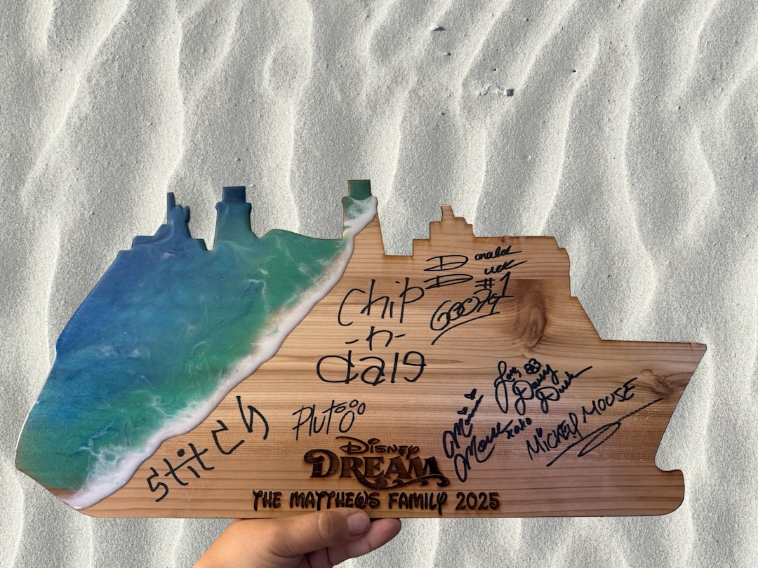Disney Cruise Signature Board | Custom Ship Keepsake With Resin Ocean ...