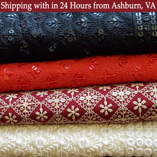 Embroidered Fabric - Etsy