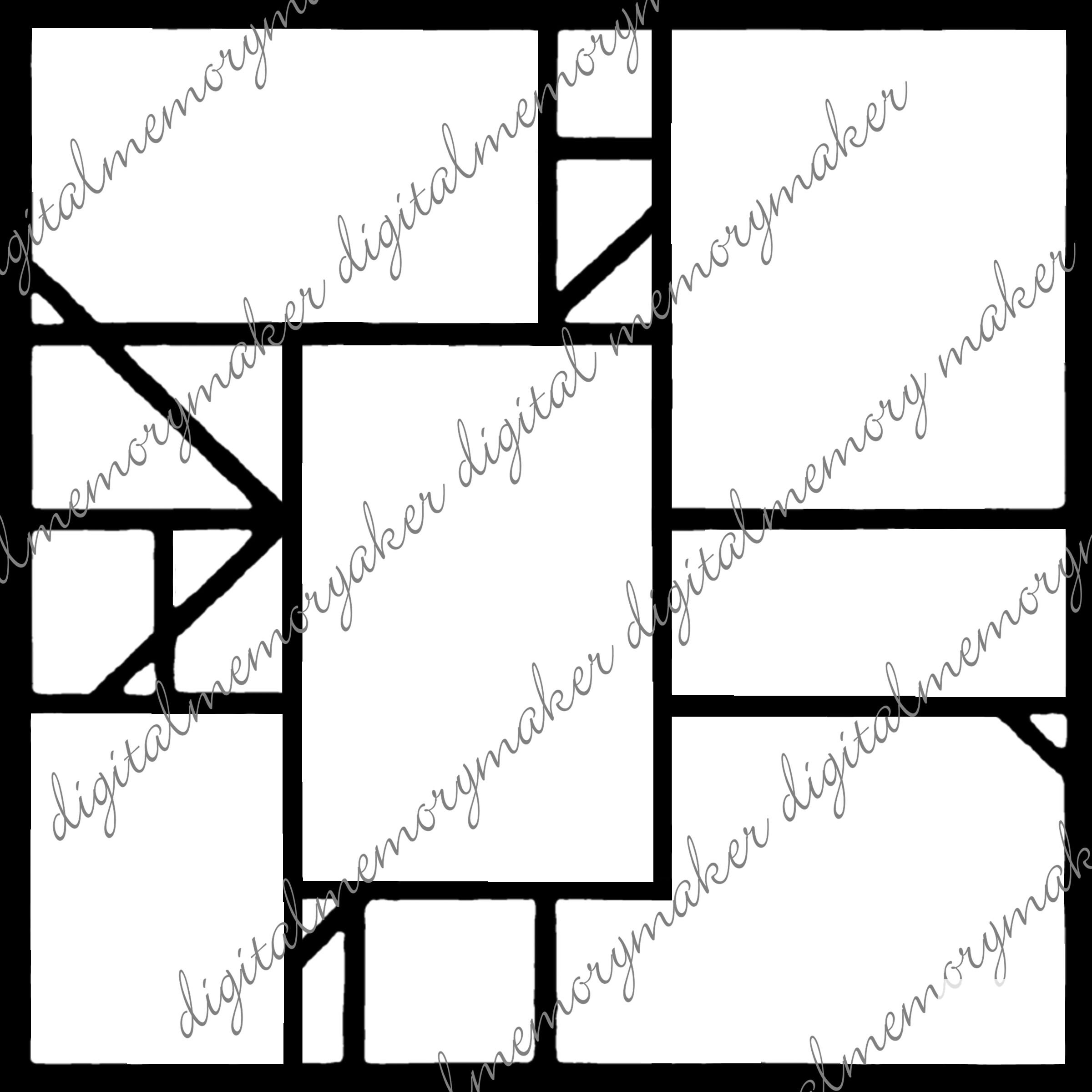 Mosaic Scrapbook Template: Azza Style, 8 Photos (digital Download) - Etsy