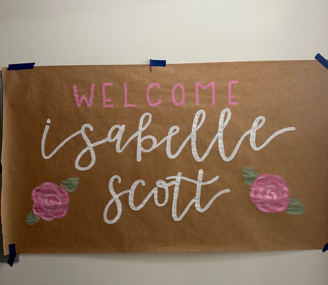 Custom Painted Brown Paper Banner - Etsy