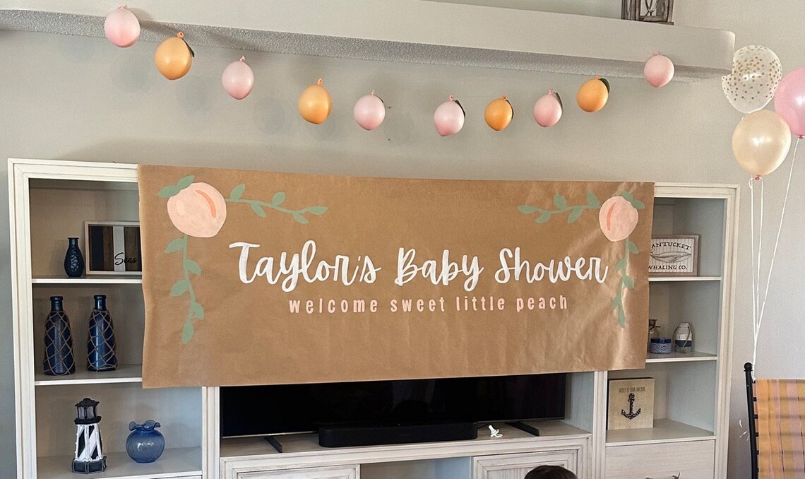 Custom Painted Brown Paper Banner - Etsy