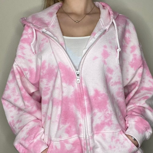 Tie Dye Zip Up Sweatshirt Pastel Tie Dye Oversized Etsy