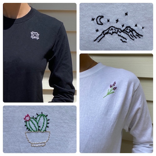 Custom Embroidered T-shirt Simple Design Minimalist - Etsy