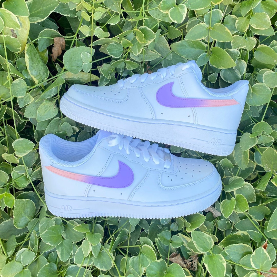 Pink & Lilac Custom Ombré Air Force 1|custom Af1|airbrushed Af1|gifts ...