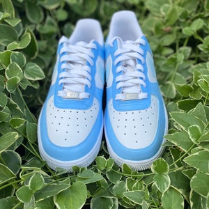 Baby Blue Color Block Customized Air Force 1|handpainted Air Force 1 ...