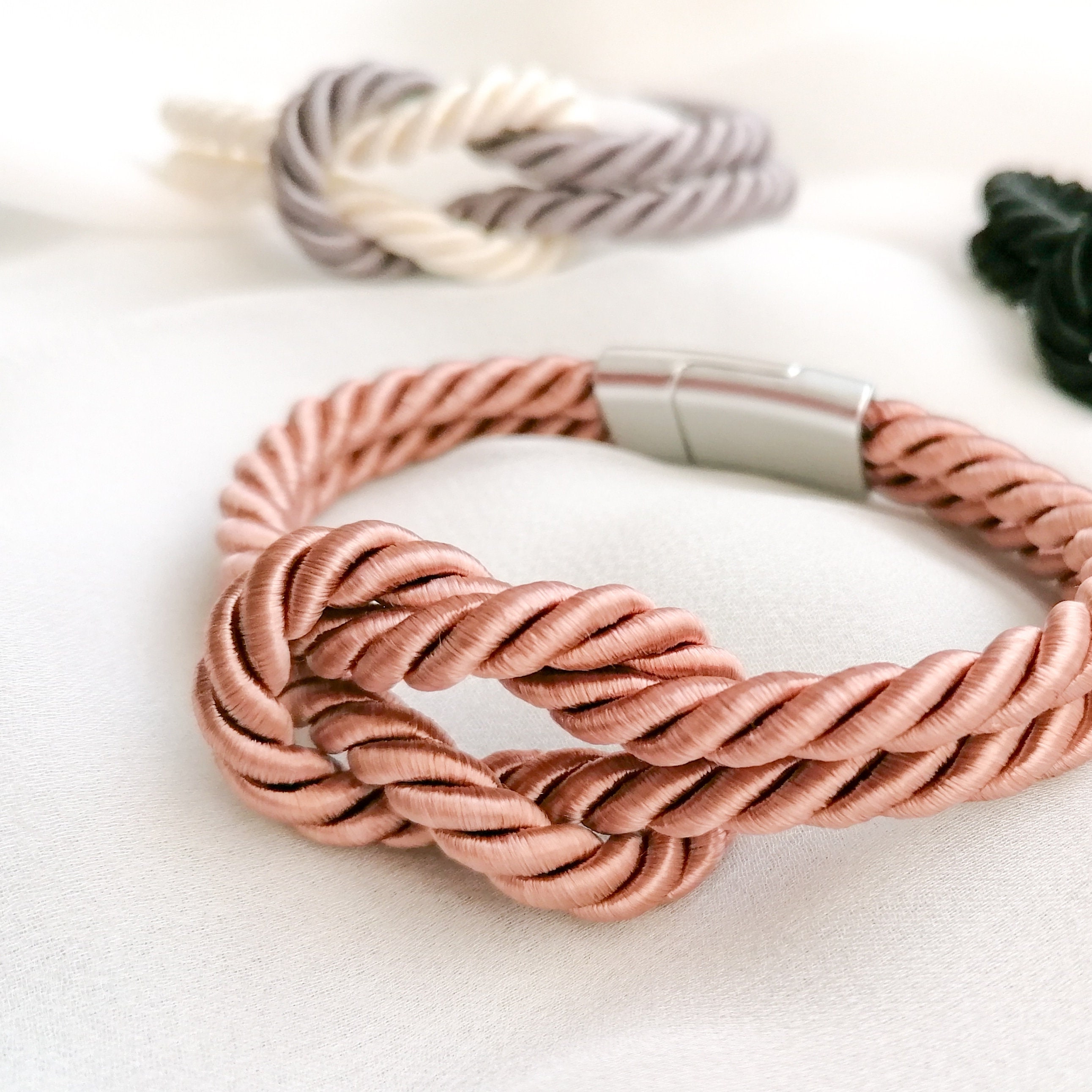 Unisex Sailor Knot Bracelet, Double Bracelet, Magnetic Clasp, Couple ...