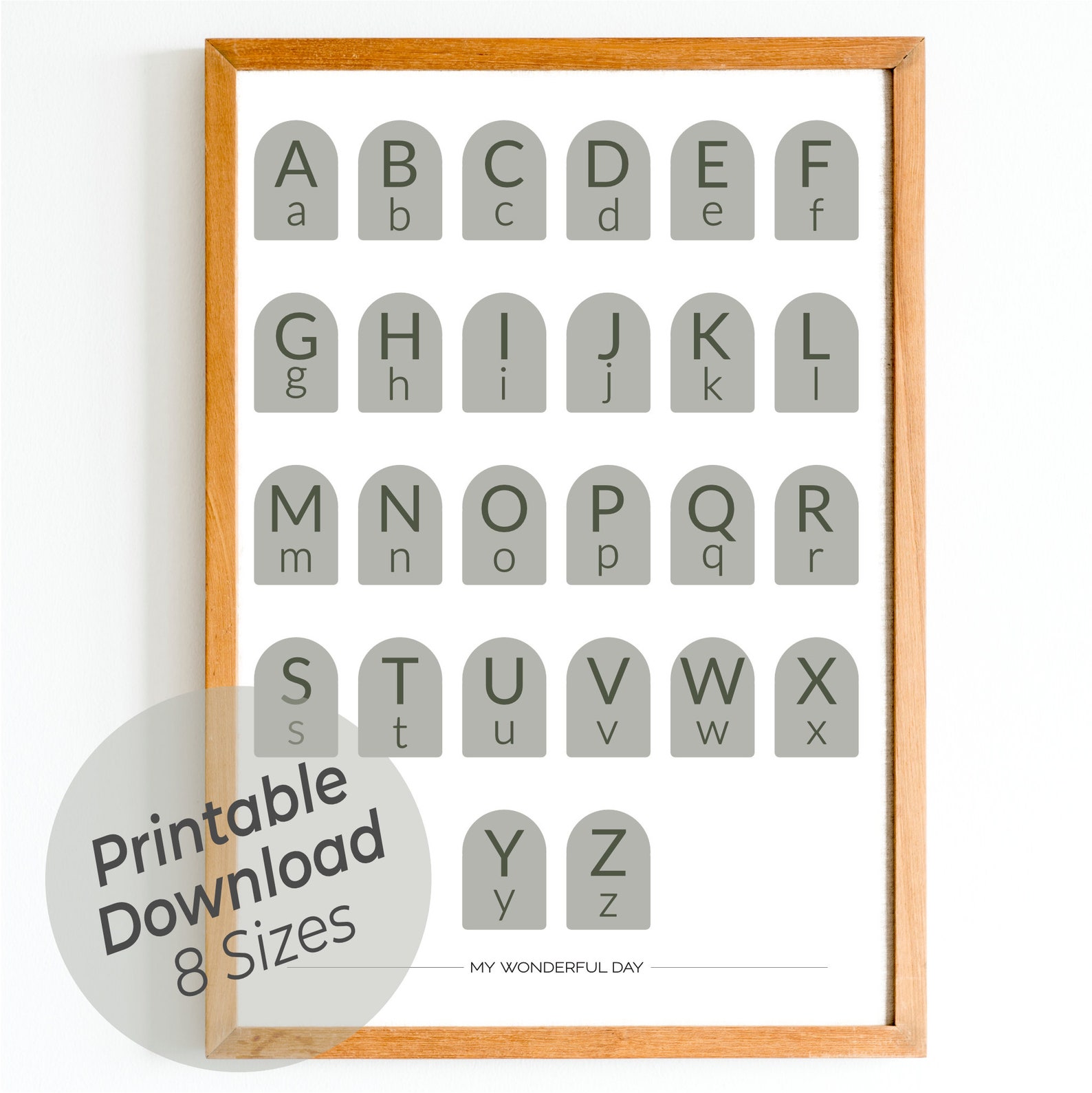 Alphabet (green) | Kids Educational Learning Print Decor Poster ...