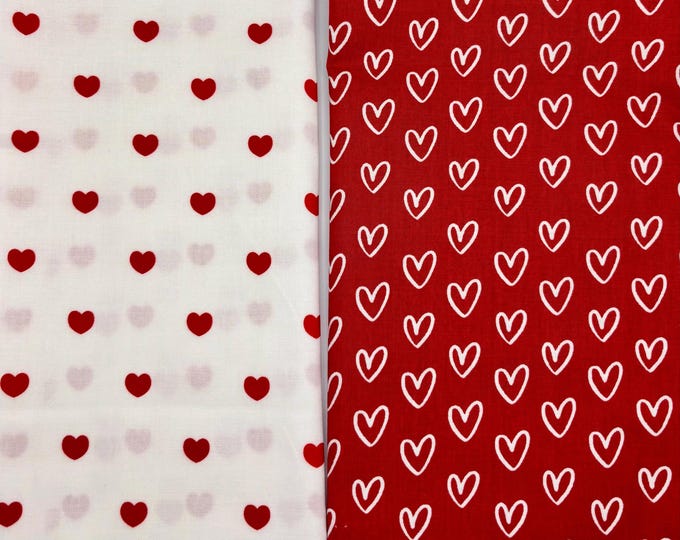 Hearts Fabric 100% Cotton. Also Sold by the Half Yard or Full Yards. - Etsy