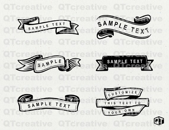 CUSTOM SCROLL BANNERS Svg Png Jpeg Eps. Instant Download | Etsy