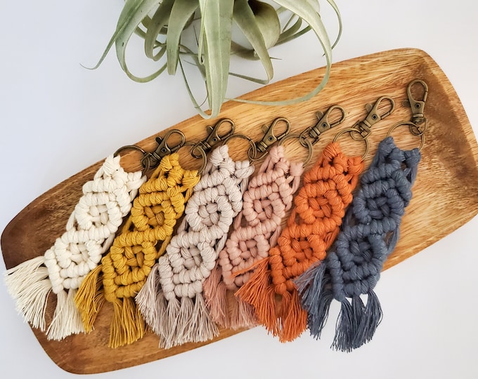 Macrame Keychain, Boho Style Keychain, Car Keys Accessory, Boho Purse ...
