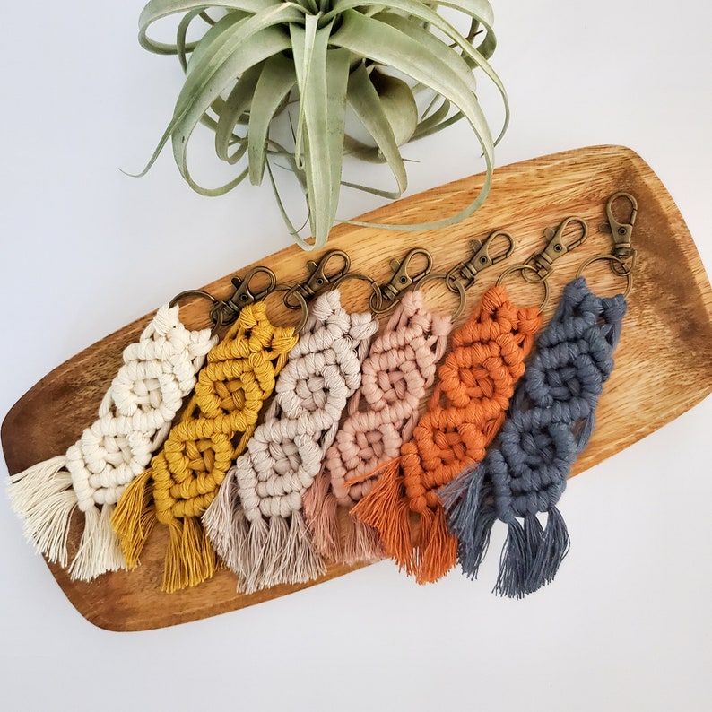 Macrame Keychain Boho Style Keychain Car Keys Accessory - Etsy
