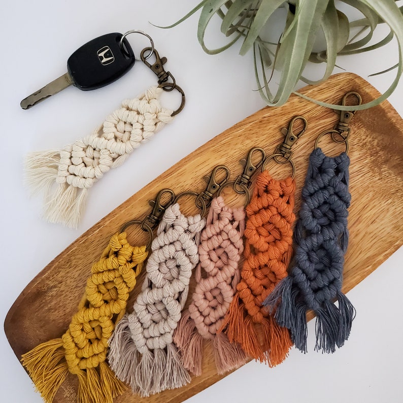 Macrame Keychain Boho Style Keychain Car Keys Accessory - Etsy