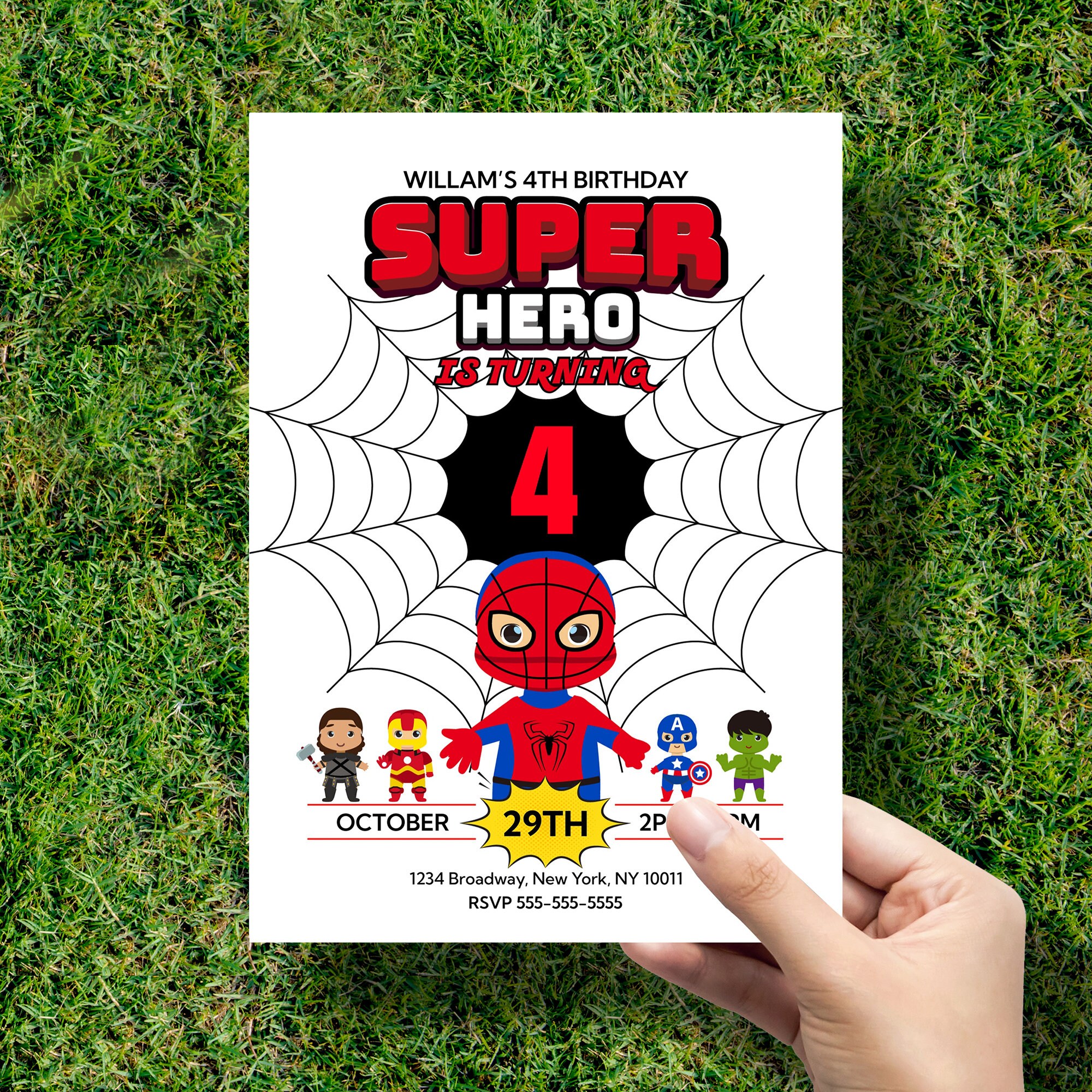 Invitación De Cumpleaños De Spiderman Invitación Editable A - Etsy España