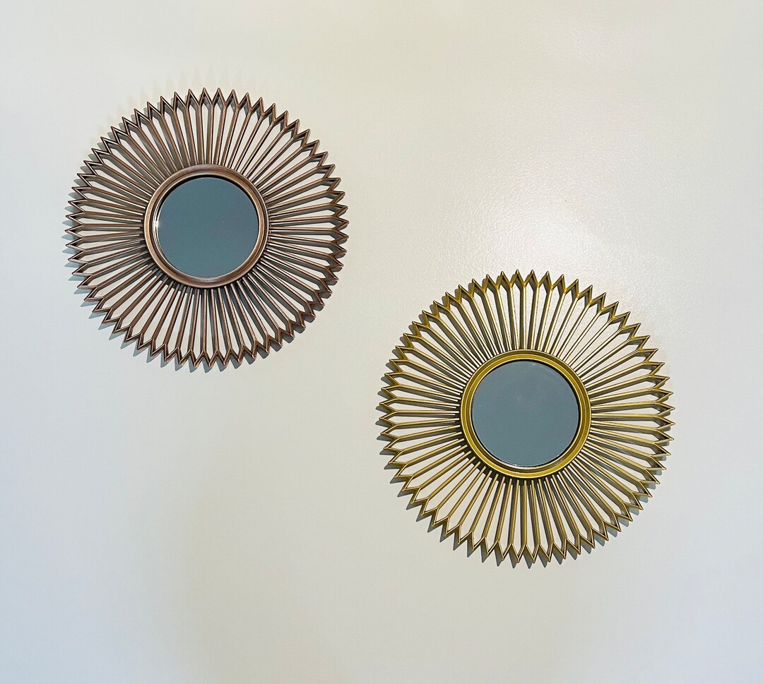 Small Gold and Rose Gold Plastic Decorative Mirrors 9.5x9.5 Inches ...