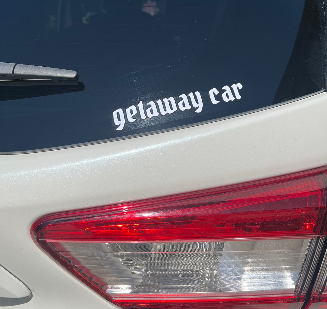 Taylor Swift getaway Car Vinyl Decal Size: 5x1 White in Color Perfect ...