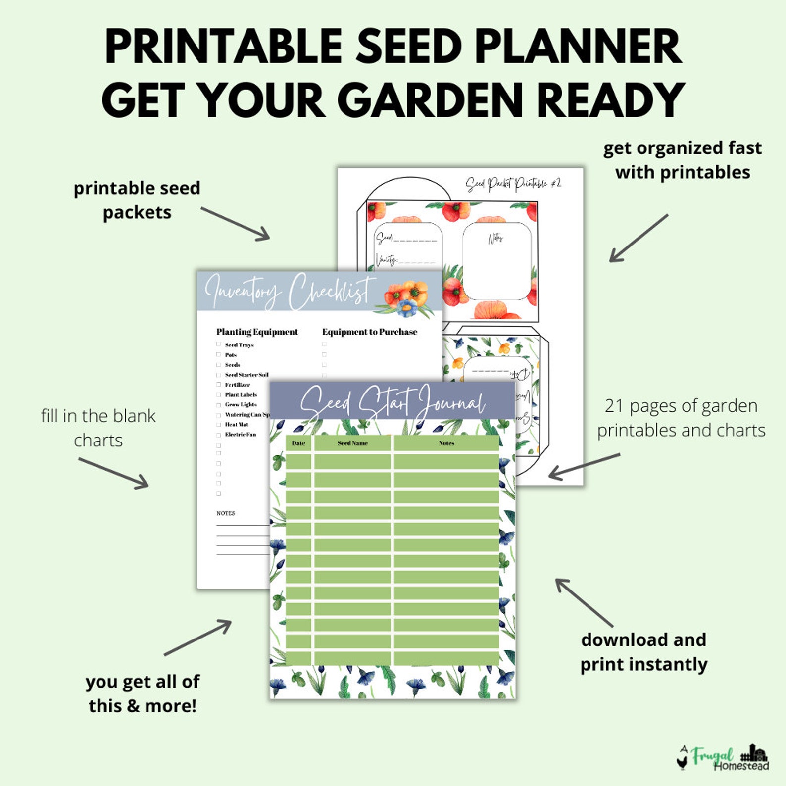 Seed Starter Planner, Garden Journal, Gardening Printable, Printable ...