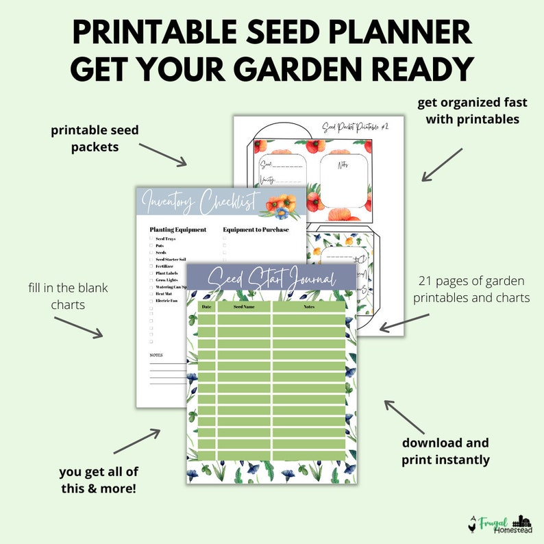 Seed Starter Planner, Garden Journal, Gardening Printable, Printable ...