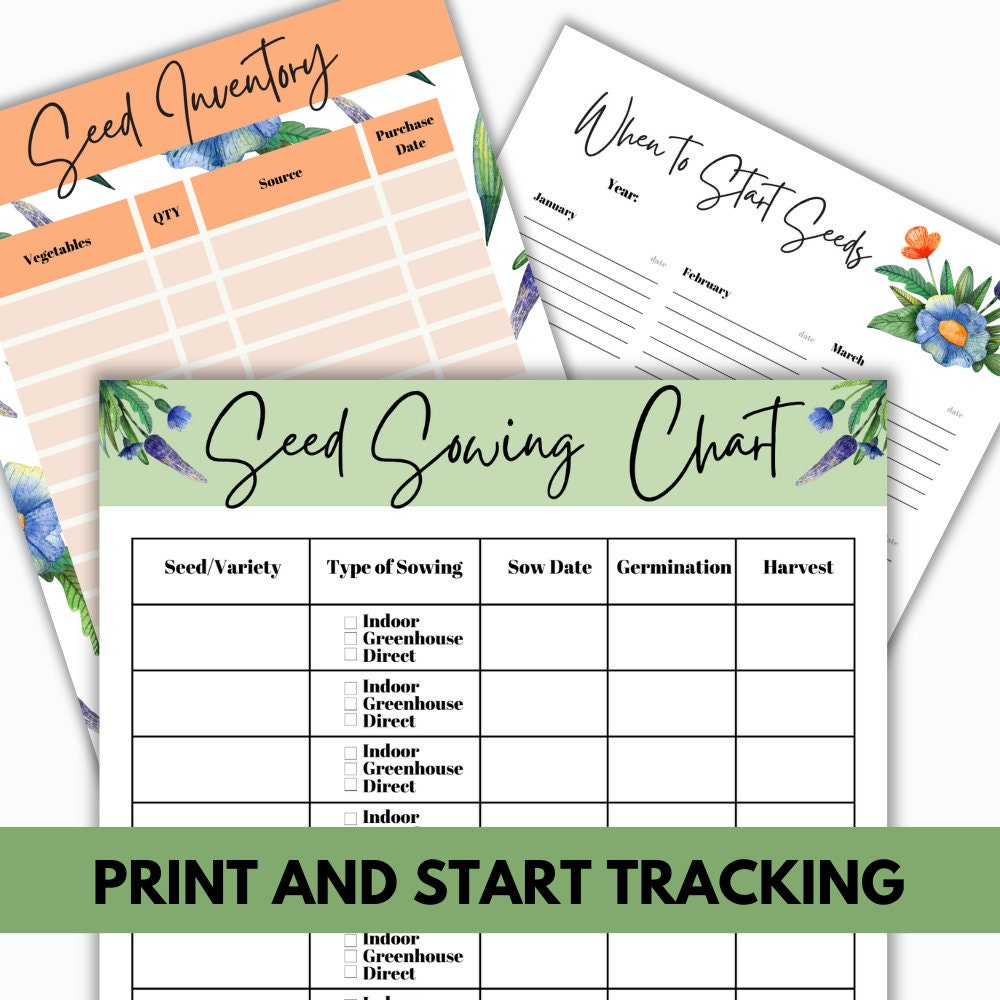 Seed Starter Planner, Garden Journal, Gardening Printable, Printable ...