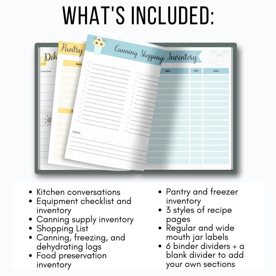 Canning Journal Printable, Canning Planner, Homestead Planner, Pantry ...