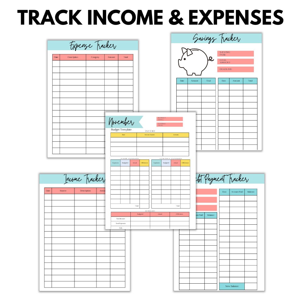 Financial Planner Printable, Savings Tracker, Financial Tracker ...