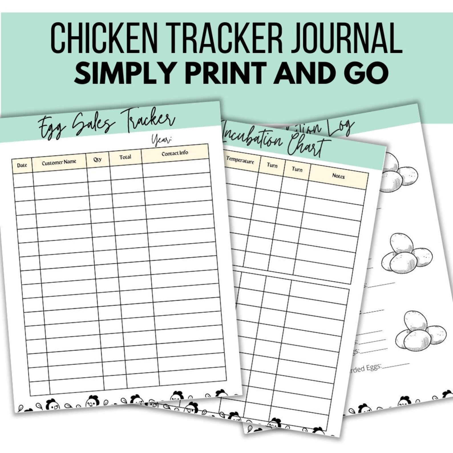 Egg Tracker Printable, Egg Sales Tracker, Egg Production Tracker ...