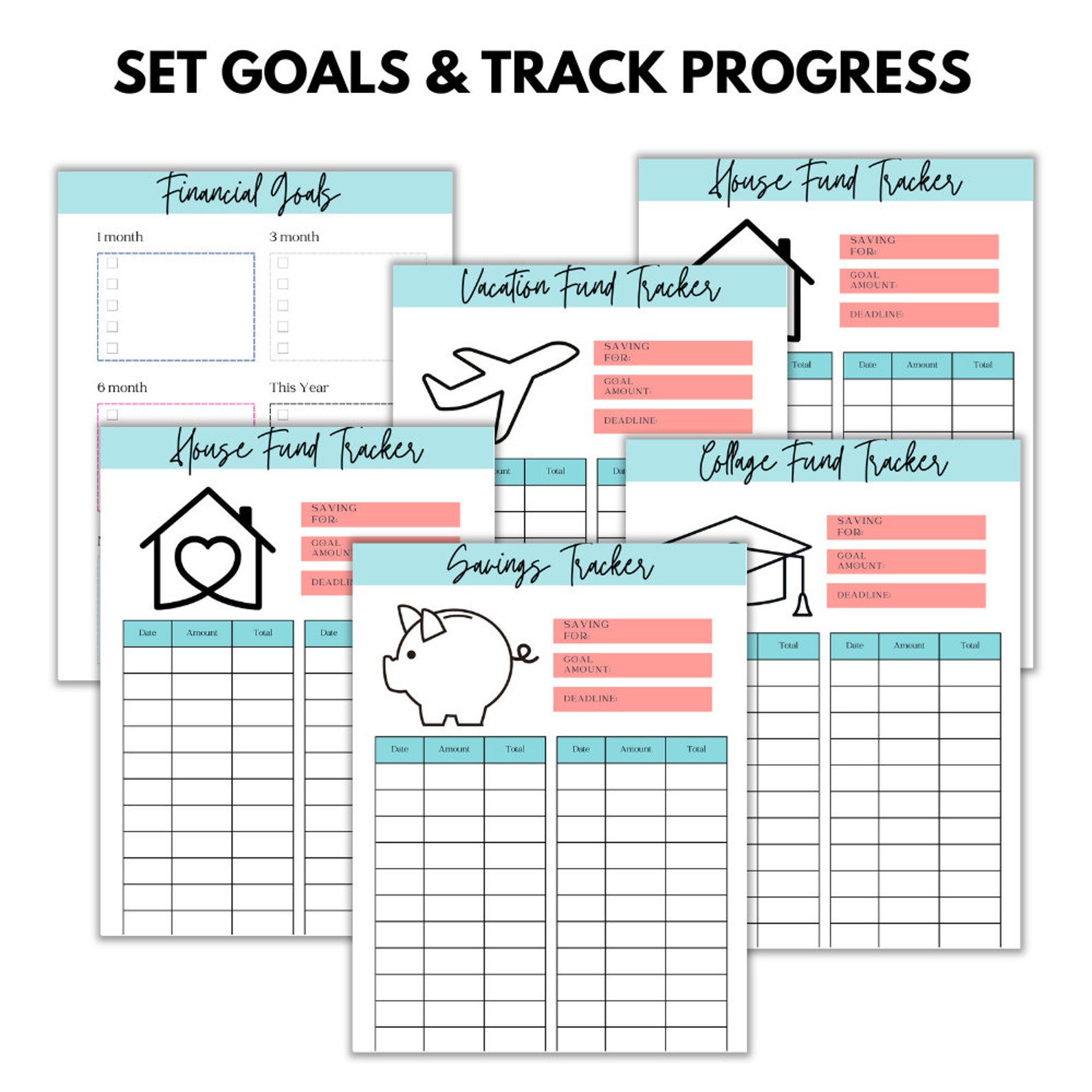 Financial Planner Printable, Savings Tracker, Financial Tracker ...