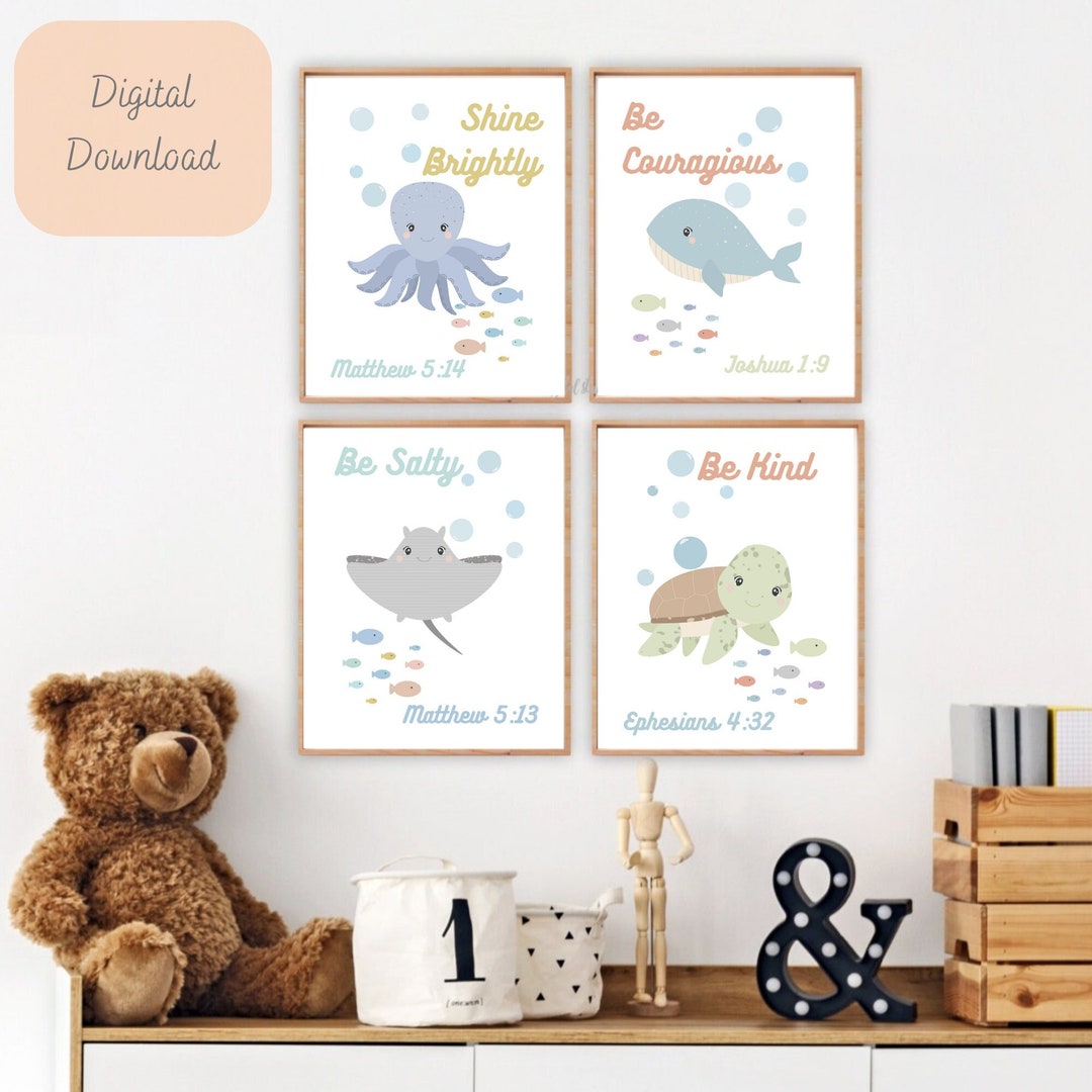 Boho Positive Affirmation Christian Kids Wall Art - Digital Download ...