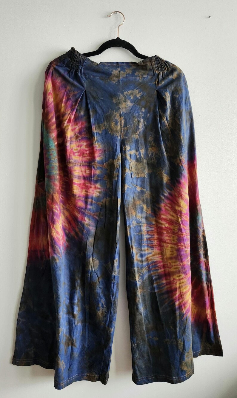 Wide-leg Pant, Cotton Wide-leg Pant, Palazzo Pants, Tie Dyed Pants, Tie ...