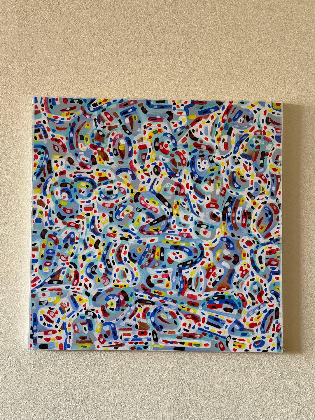 36” Abstract Original Painting by Gavin Mc Groggan – Colorful ...