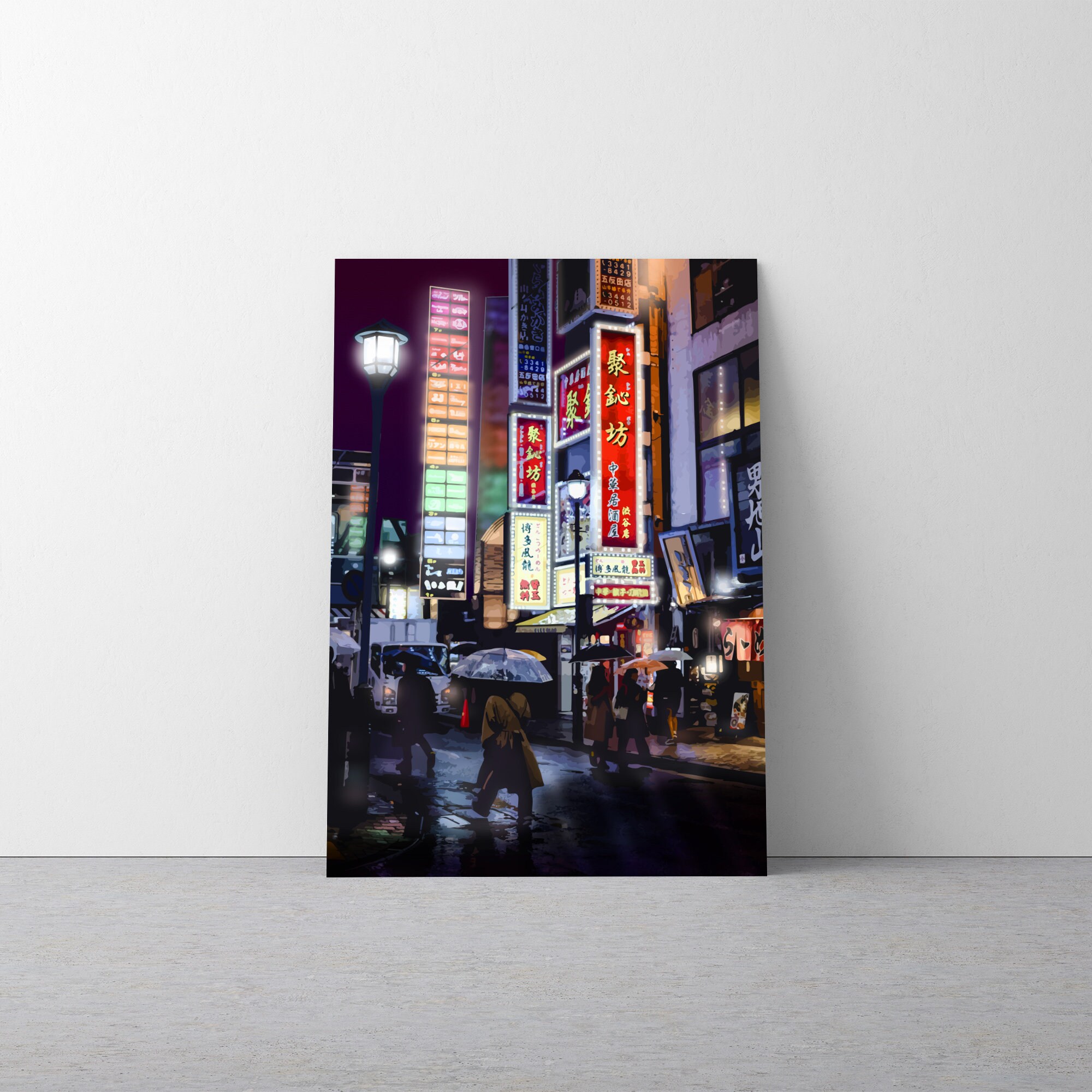 Japan Poster Japanese Street Artwork Tokyo Print Canvas - Etsy