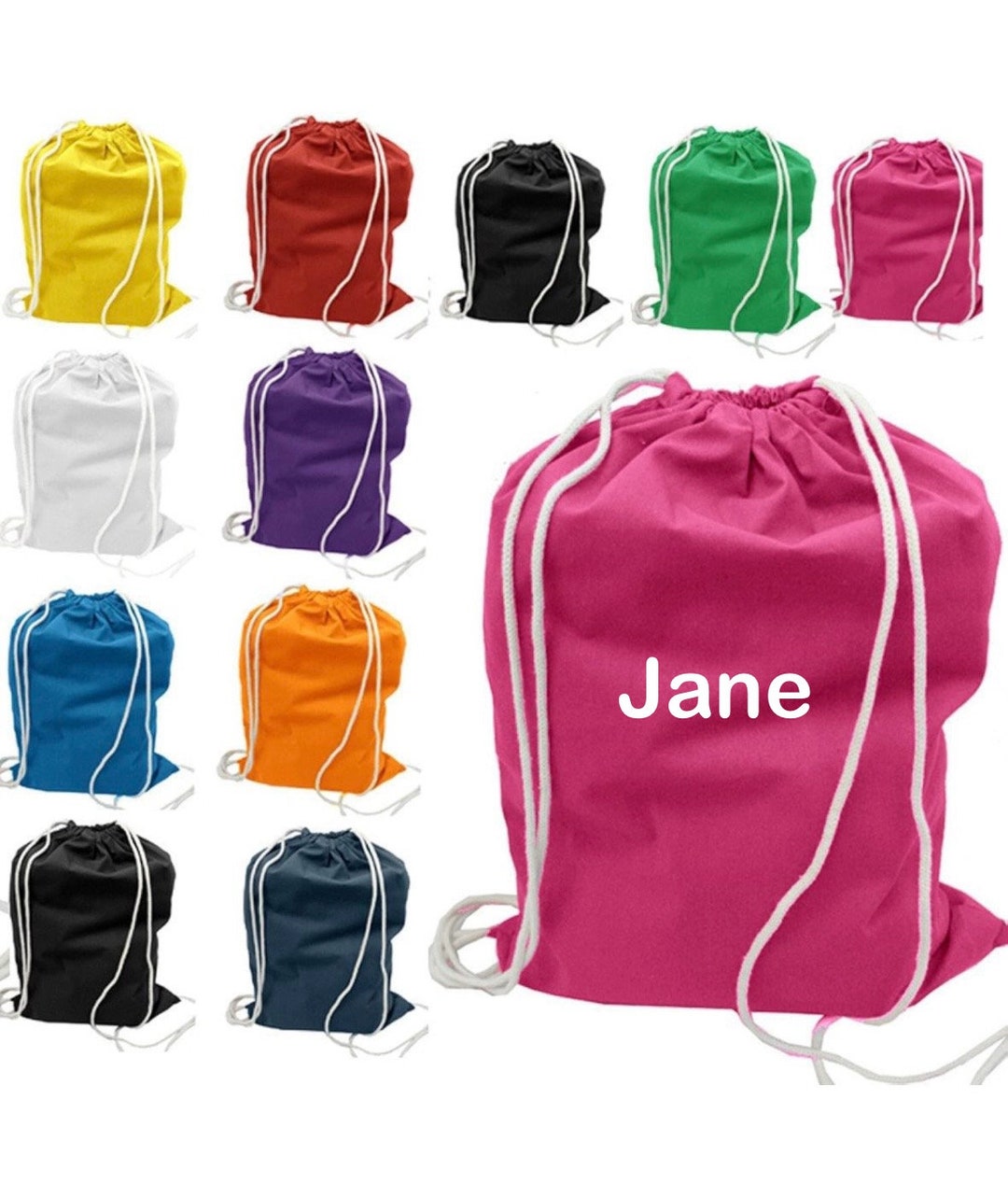 Custom Drawstring Bags, Personalized Name Drawstring Backpack, Lightweight Gym Bag, Cotton Bag ...