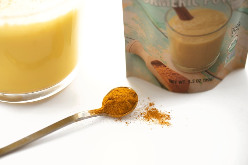 Organic Golden Milk Powder With Ginger, Unsweetened Turmeric Powder for ...