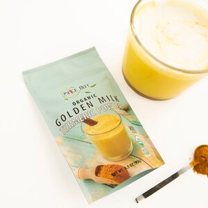 Organic Golden Milk Powder With Ginger, Unsweetened Turmeric Powder for ...