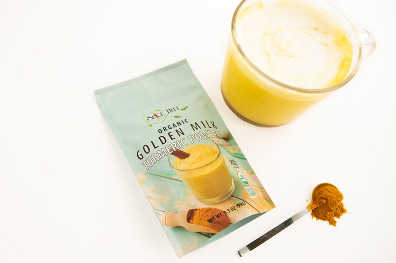 Organic Golden Milk Powder With Ginger, Unsweetened Turmeric Powder for ...