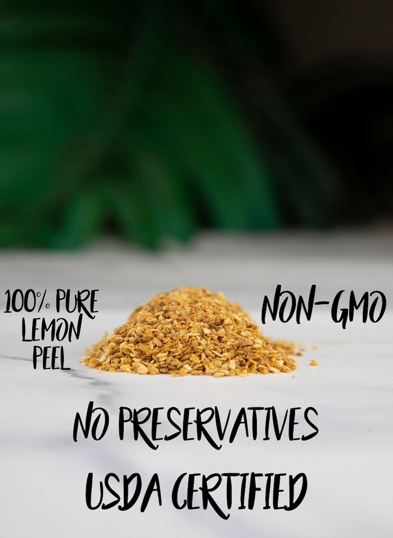 Pure Lemon Peel Granules - Dried Lemon Zest for Baking Cooking and Tea ...