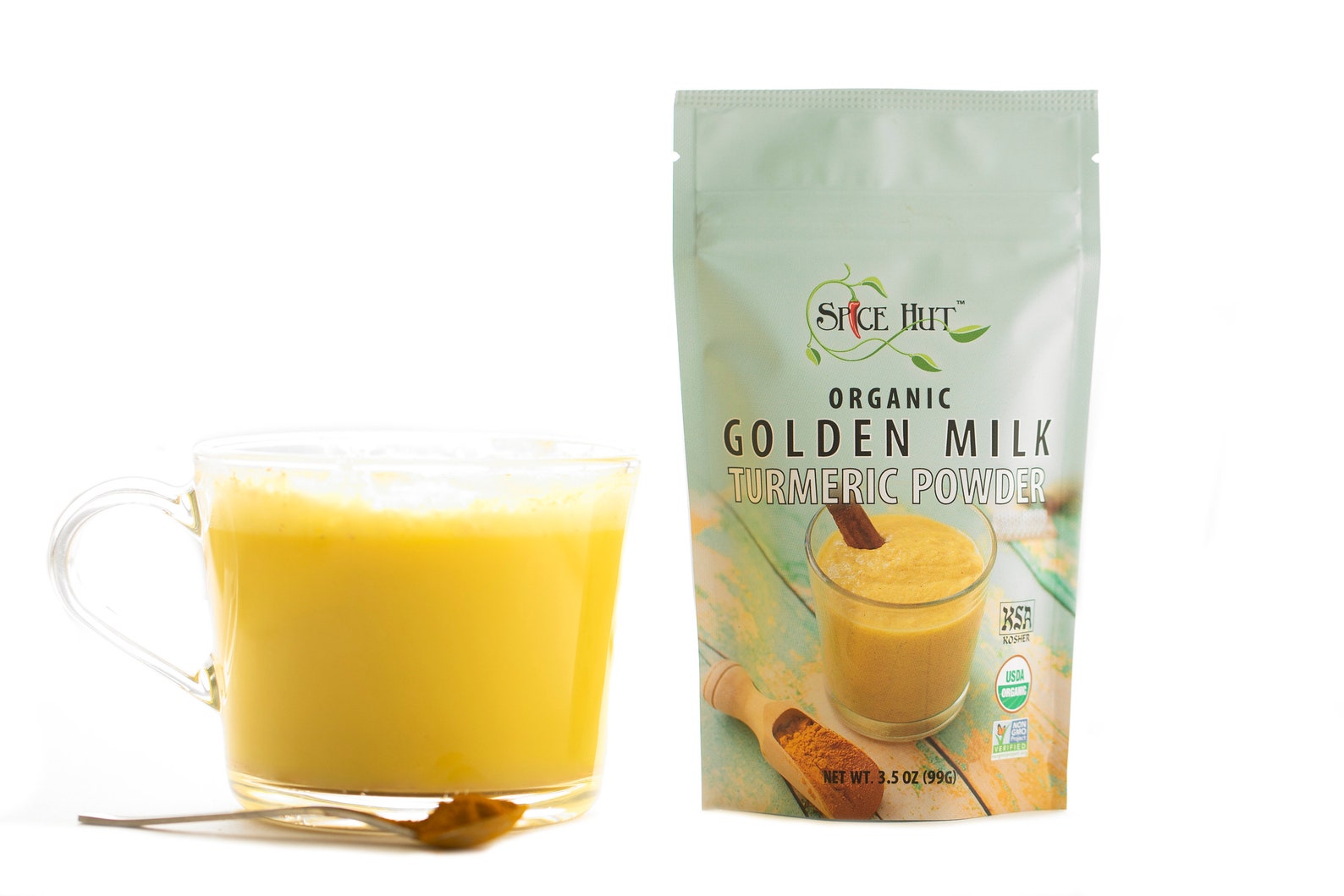 Organic Golden Milk Powder With Ginger, Unsweetened Turmeric Powder for ...