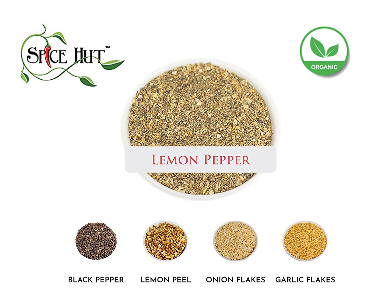 Organic Lemon Pepper Seasoning, With Salt, 3.5oz Jar Zesty Lemon Pepper ...
