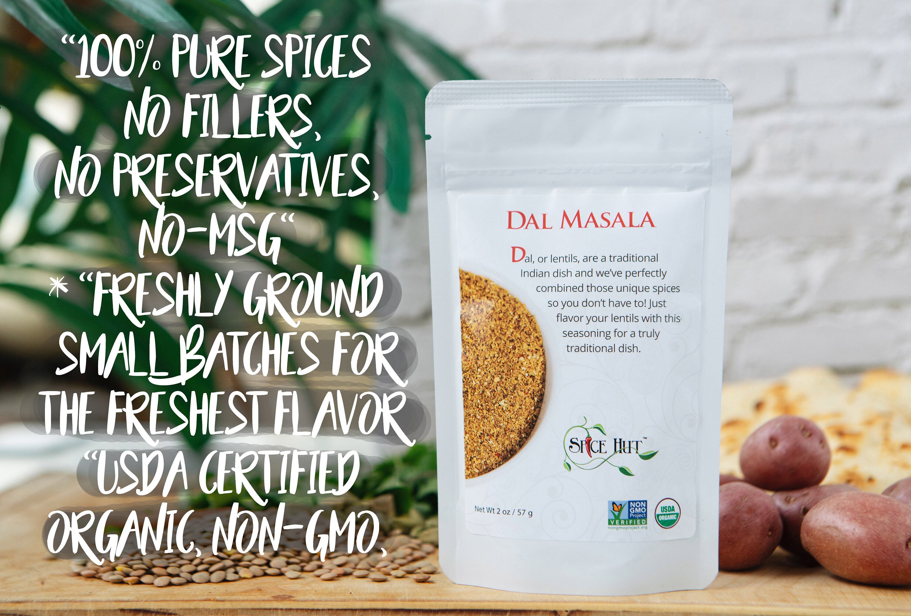 Organic Dal Masala Spice Blend for Indian Cooking, Salt Free Spices for ...