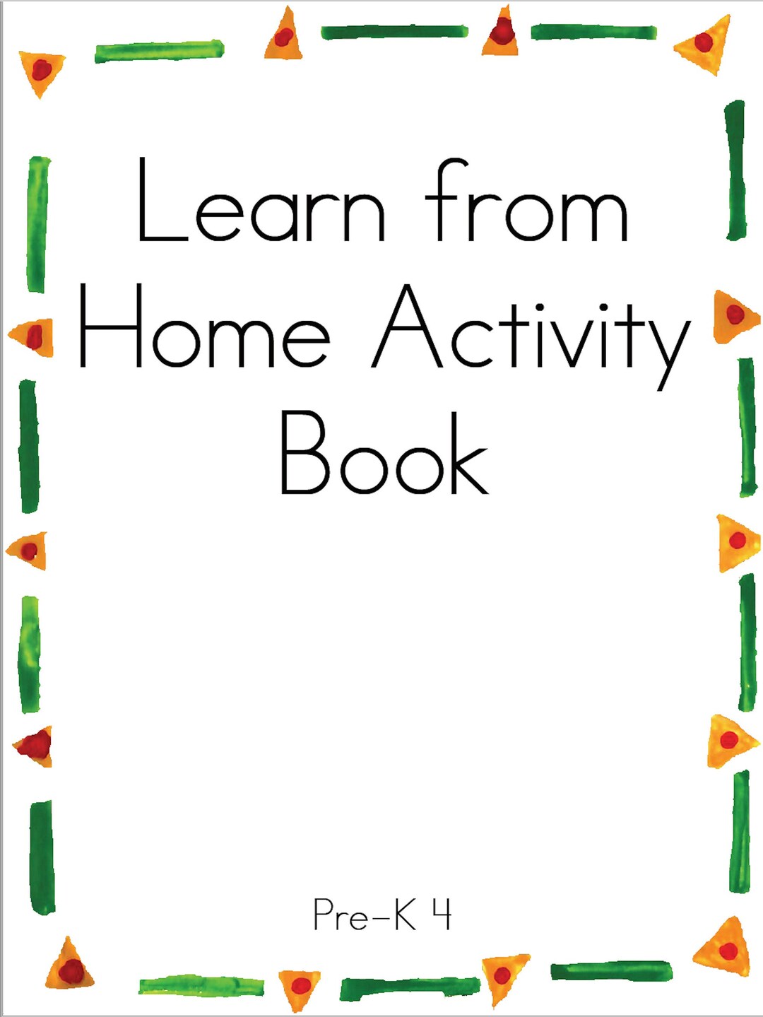 Pre-k 4 Learn From Home Activity Book standard Handwriting DIGITAL COPY ...