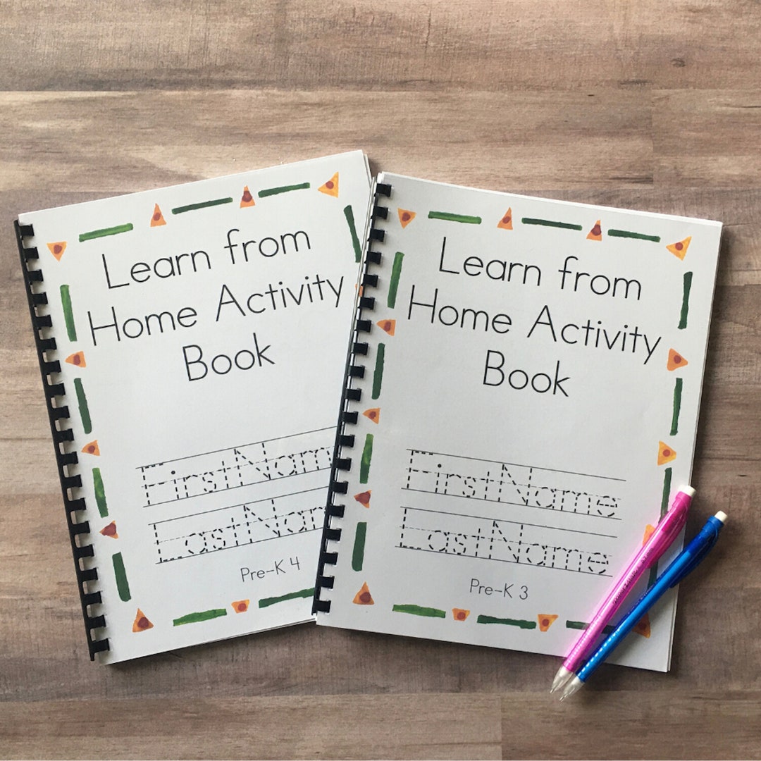 Learn From Home Activity Books Home Workbooks Pre-k - Etsy