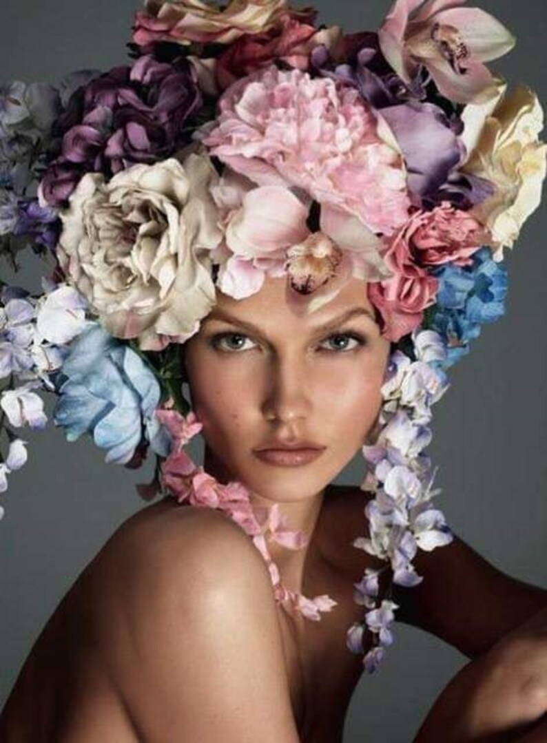 Silk Flower Headdress - Etsy