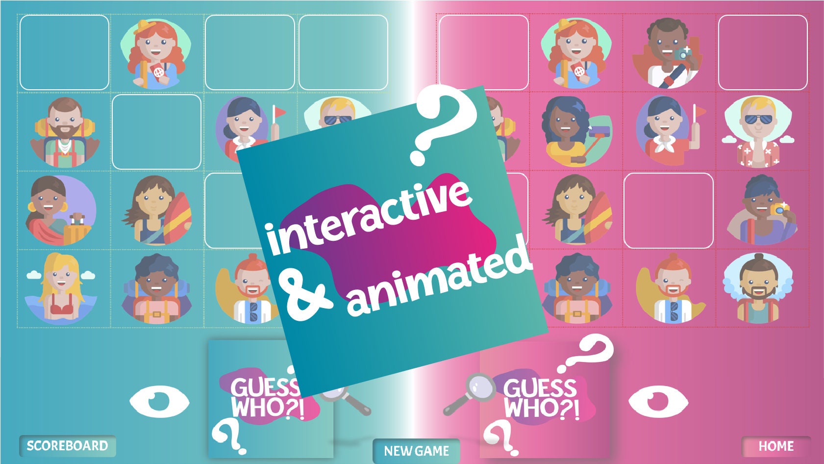 5 in 1 Guess Who, Interactive and Animated Powerpoint Game, Digital ...