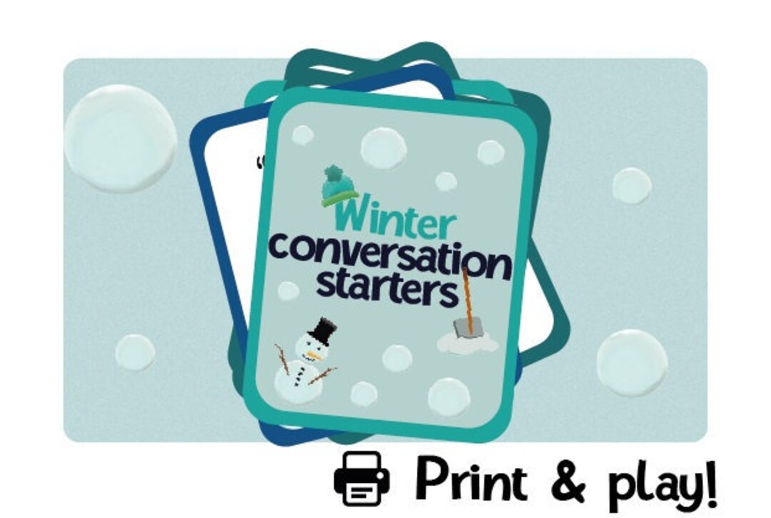 Winter Conversation Starters Printable Cards With 20 Conversation ...